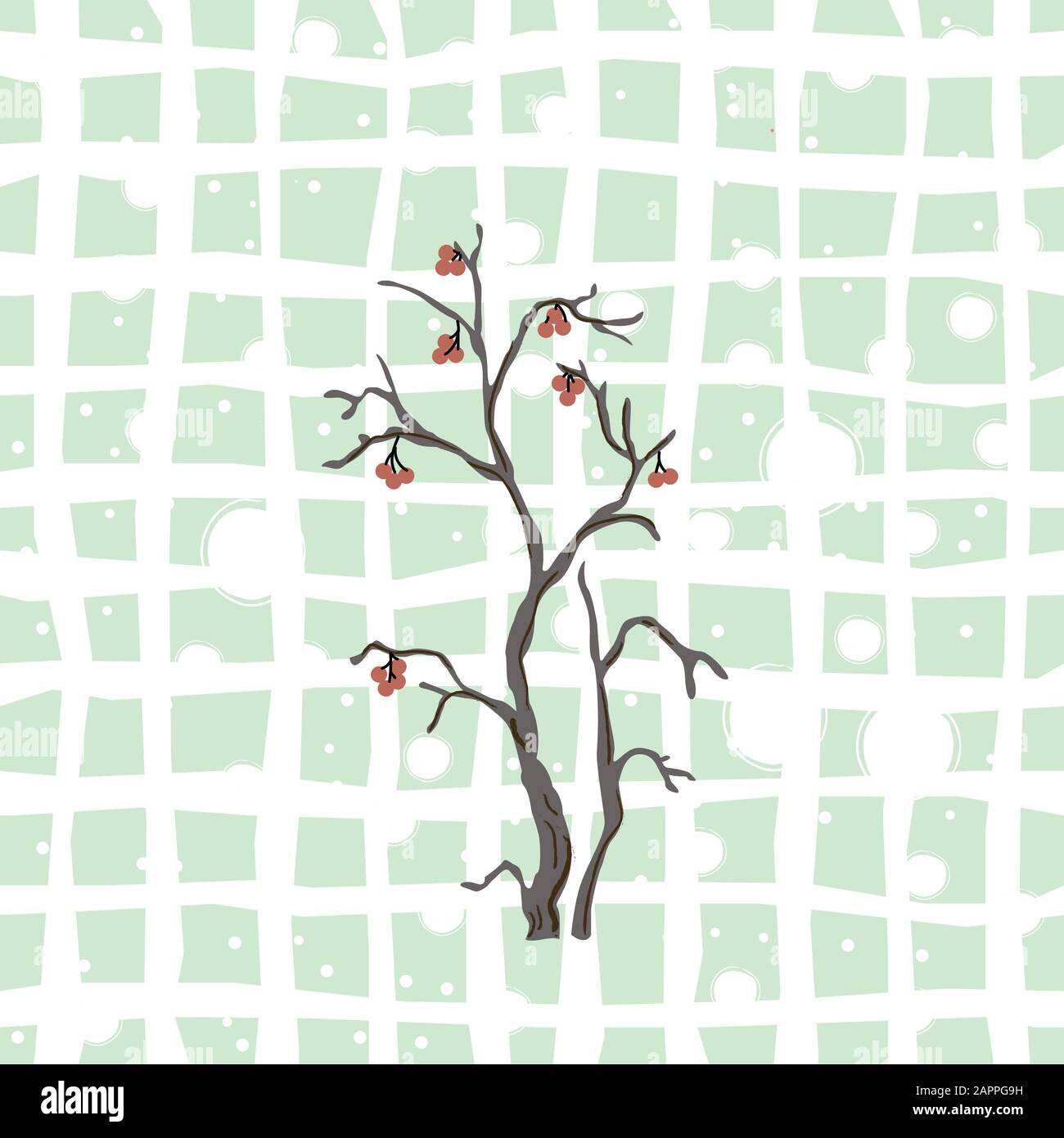 Silhouette of a rowan tree with berries. Rowan Icon Vector Illustration ...