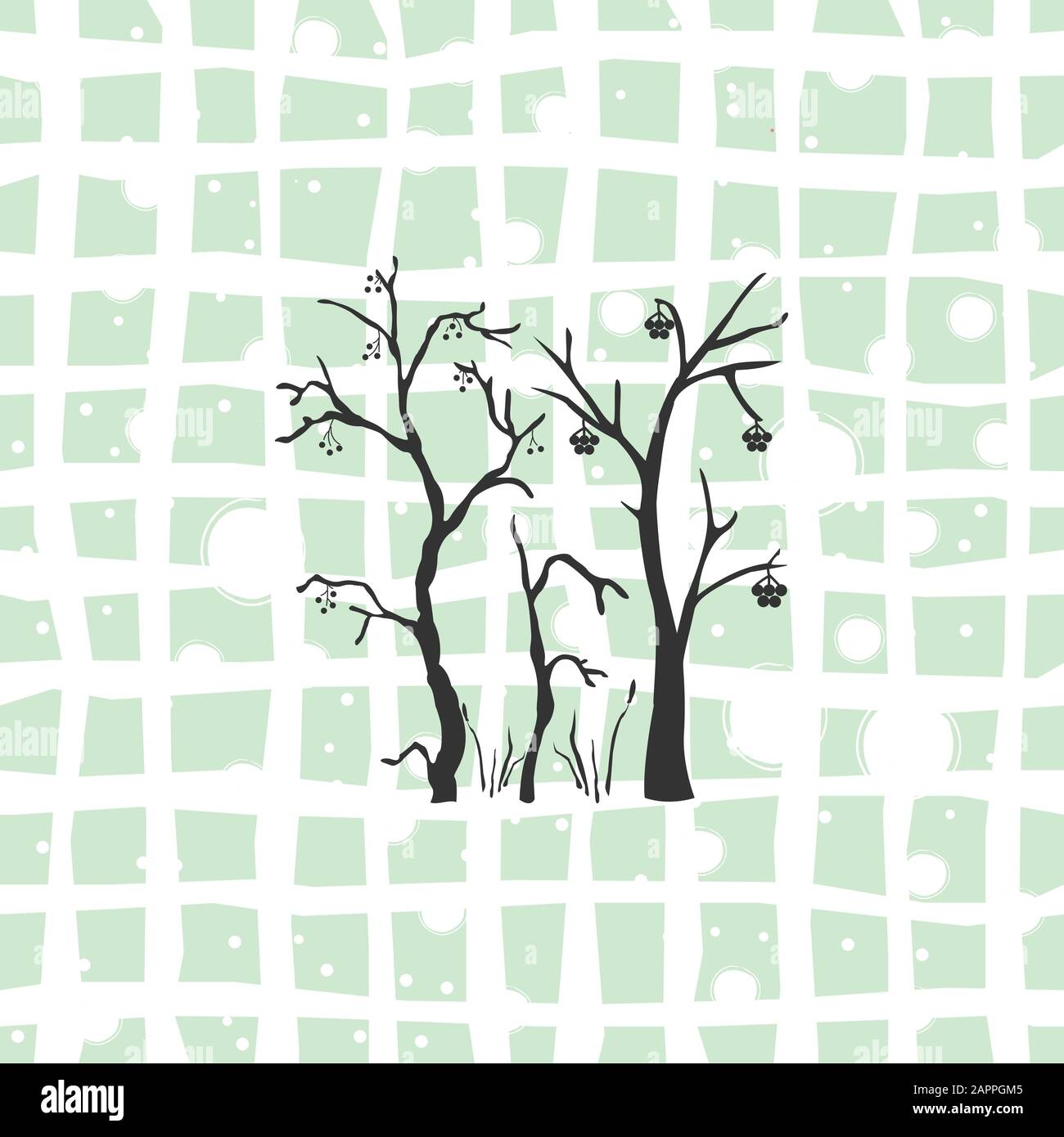 Silhouette of a rowan tree with berries. Rowan Icon Vector Illustration ...