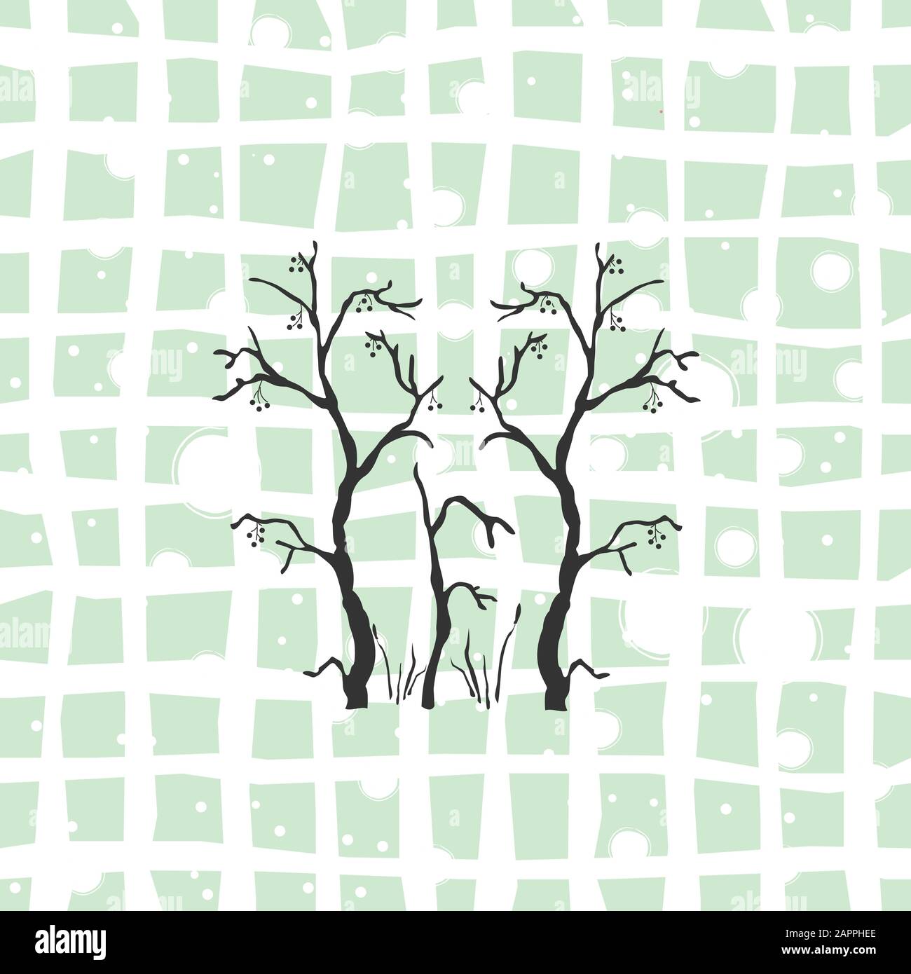 Silhouette of a rowan tree with berries. Rowan Icon Vector Illustration ...