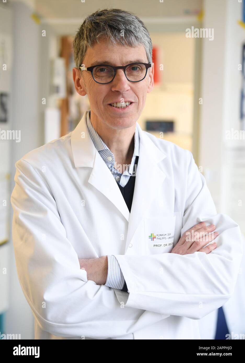 Marburg, Germany. 24th Jan, 2020. Professor Stephan Becker, Director of ...