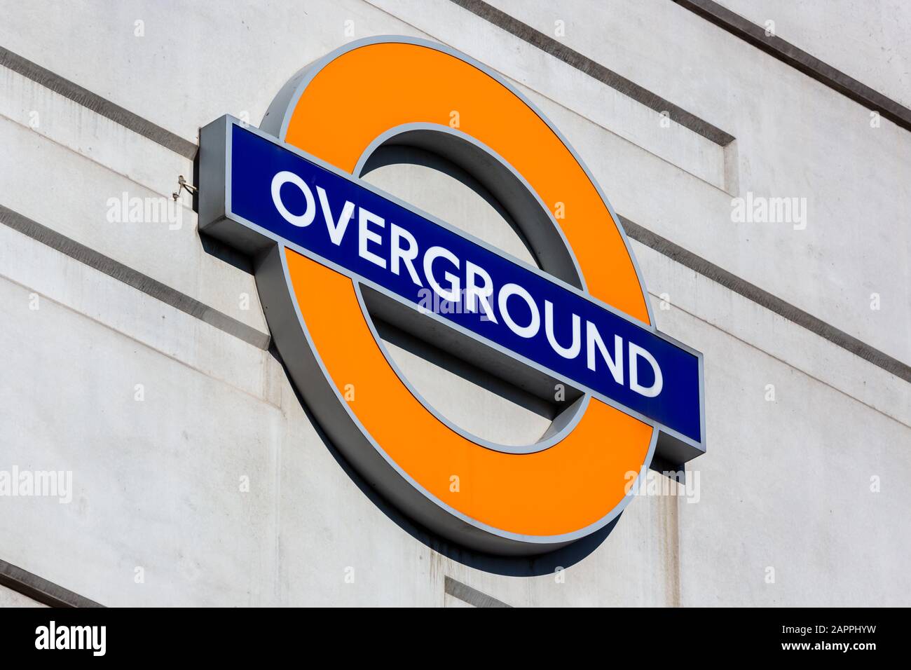 Overground roundel at Shoreditch High Street station Stock Photo - Alamy