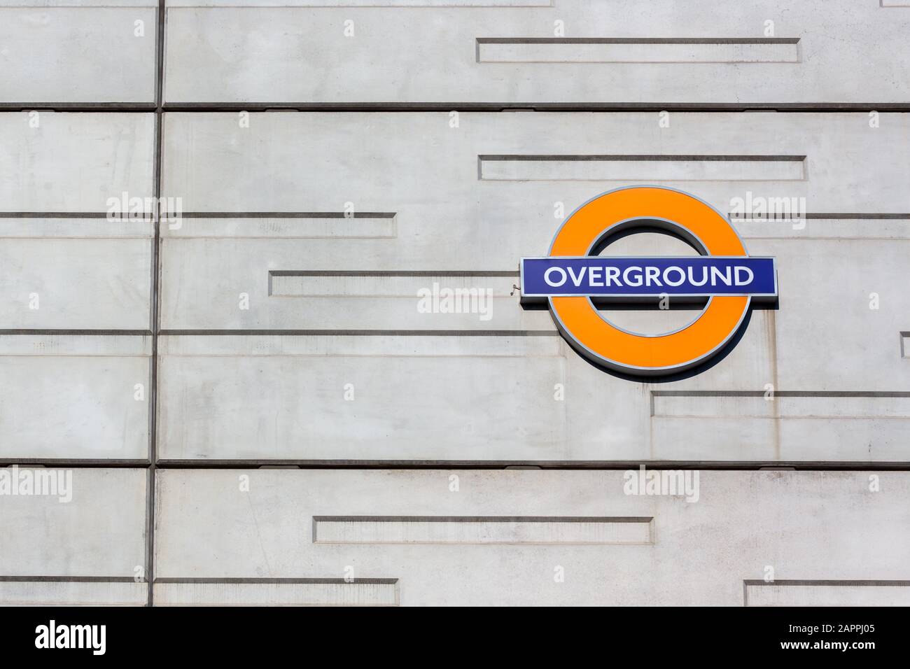 Overground roundel at Shoreditch High Street station Stock Photo - Alamy