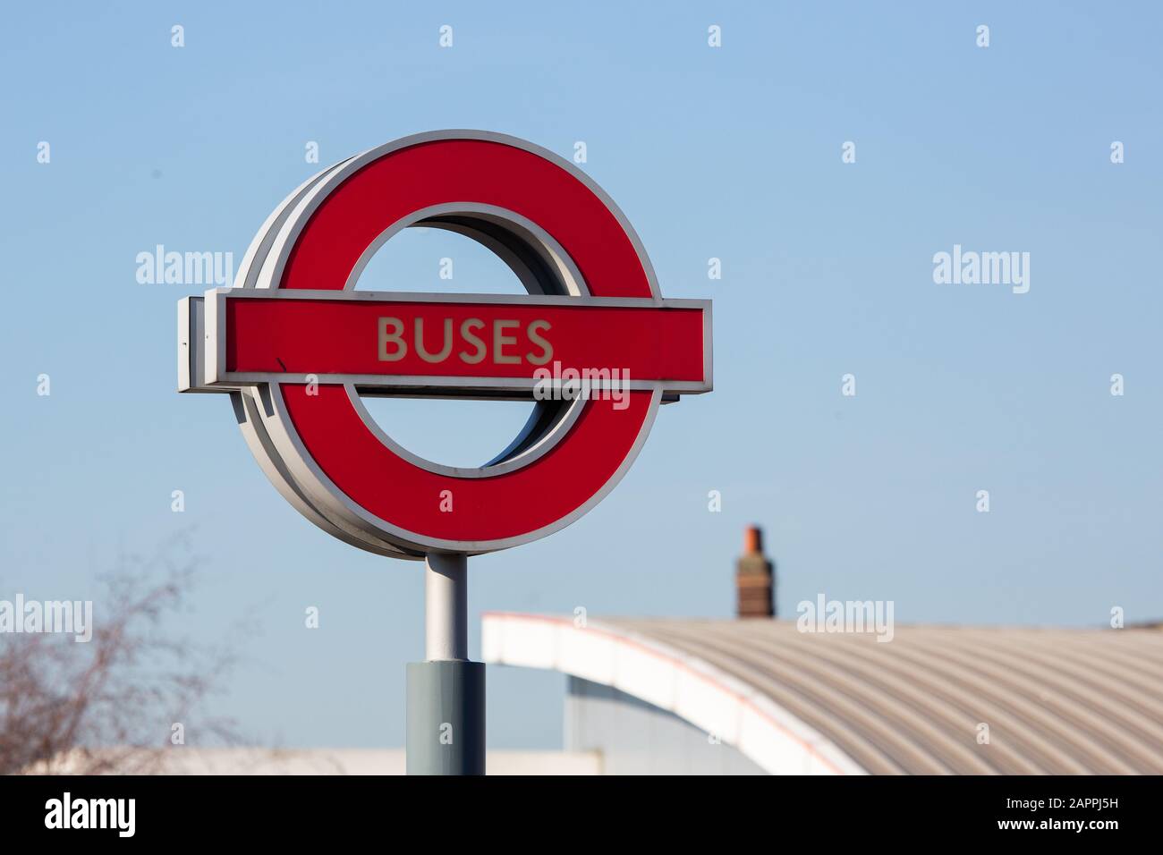 A TfL Buses roundel outside Tottenham Hale bus station Stock Photo - Alamy