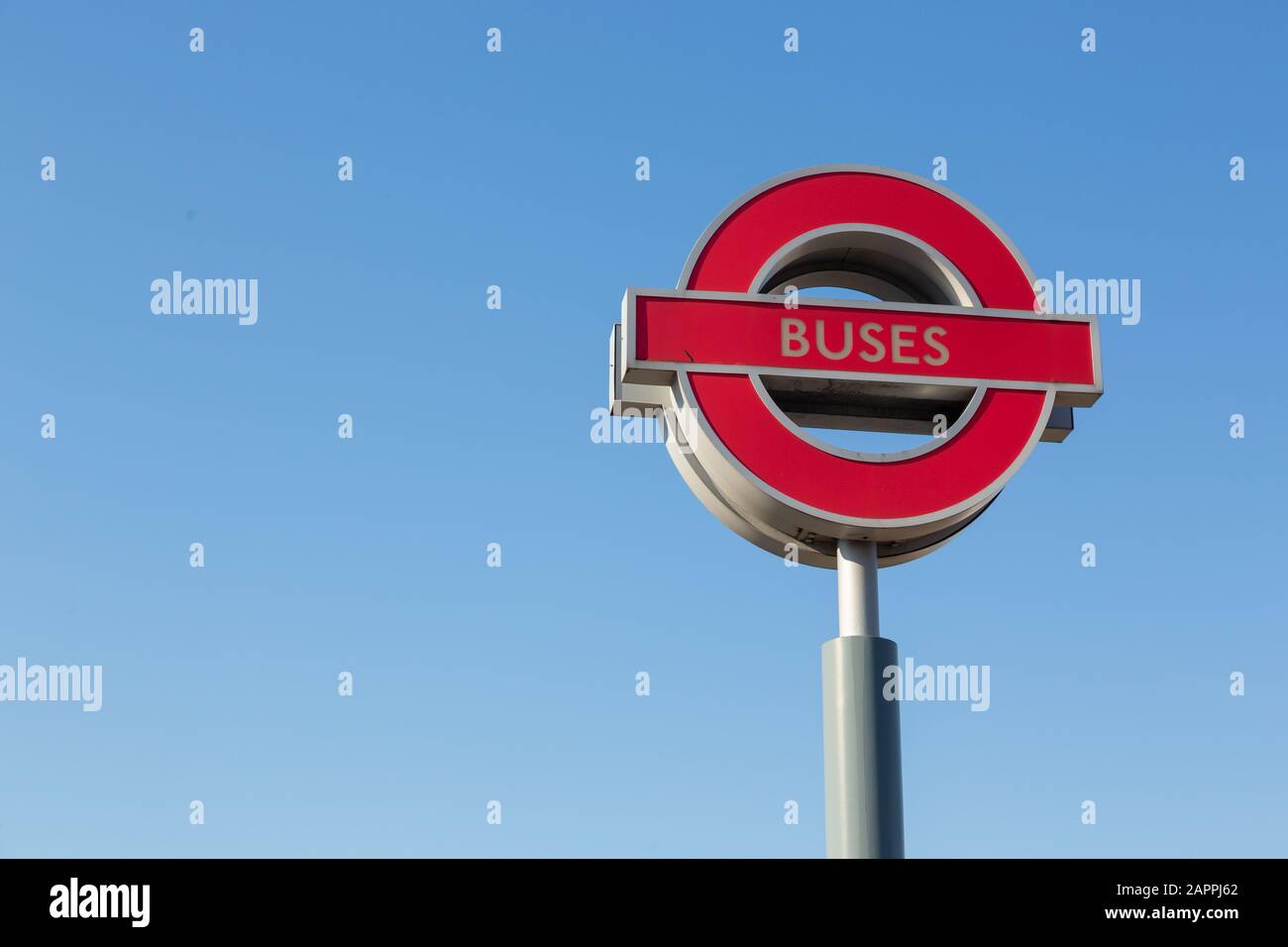 A TfL Buses roundel outside Tottenham Hale bus station Stock Photo - Alamy