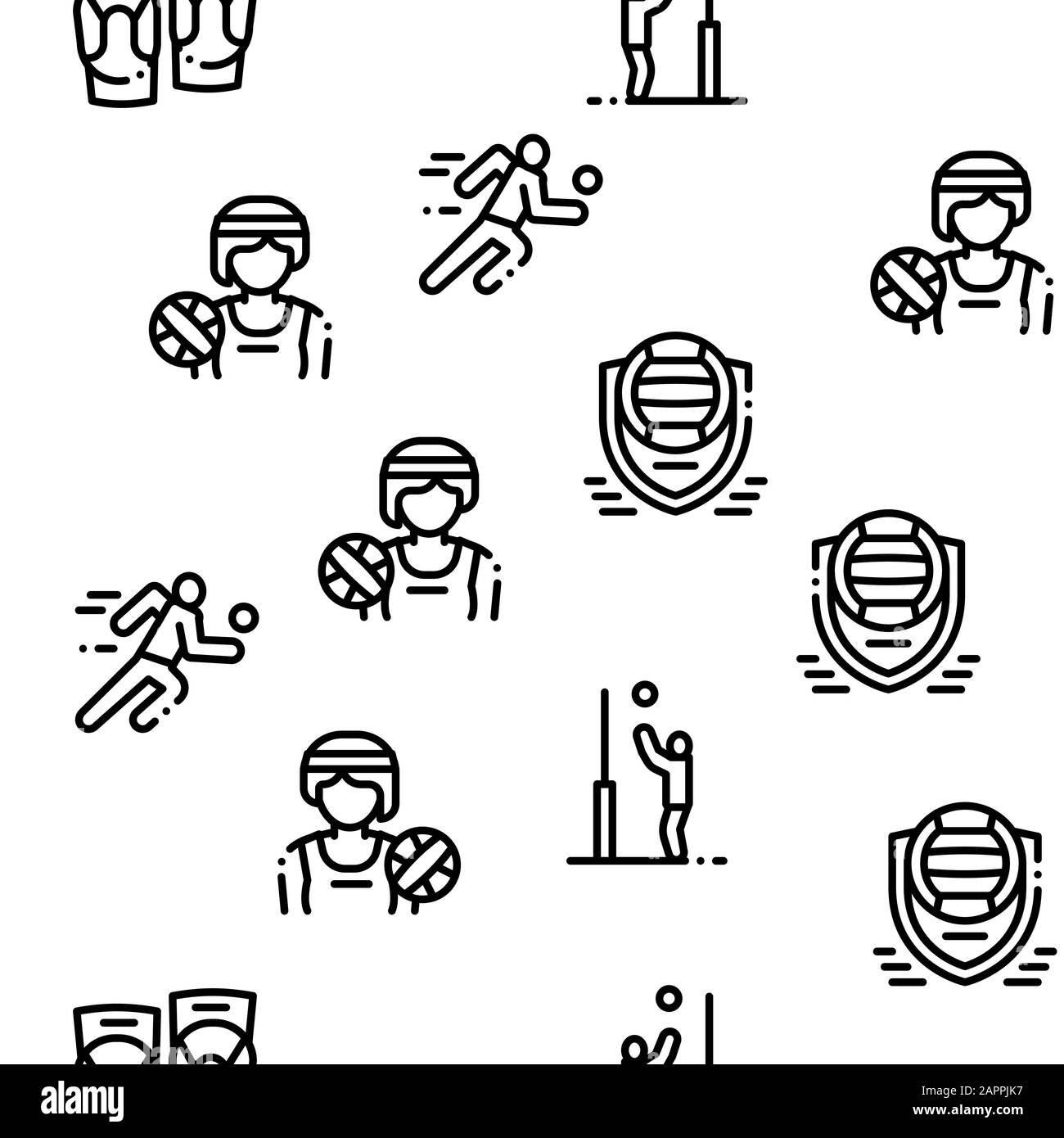 Volleyball Sport Game Seamless Pattern Vector Stock Vector Image & Art ...