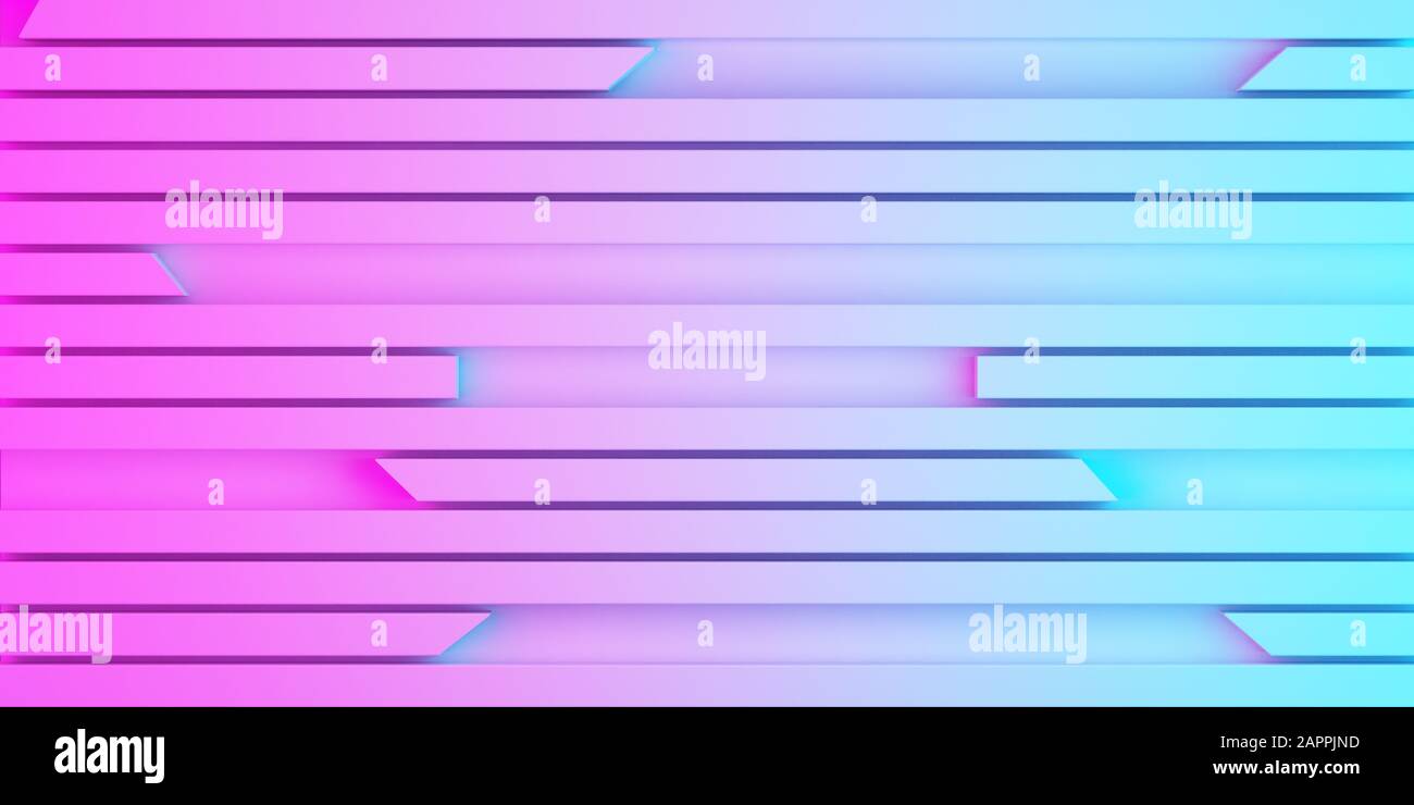 in pink blue horizontal bars. 3d rendering Stock Photo - Alamy