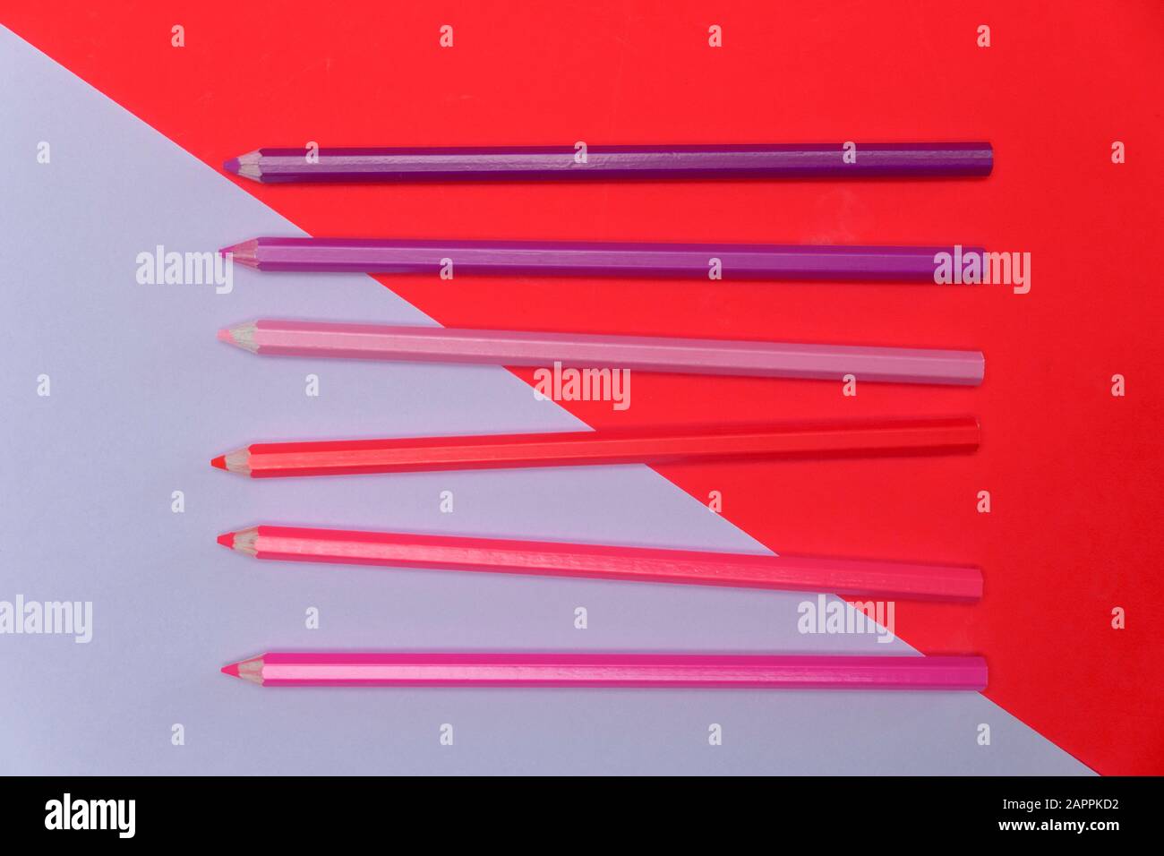 colorful red pink purple color pencil for art painting and drawing ...