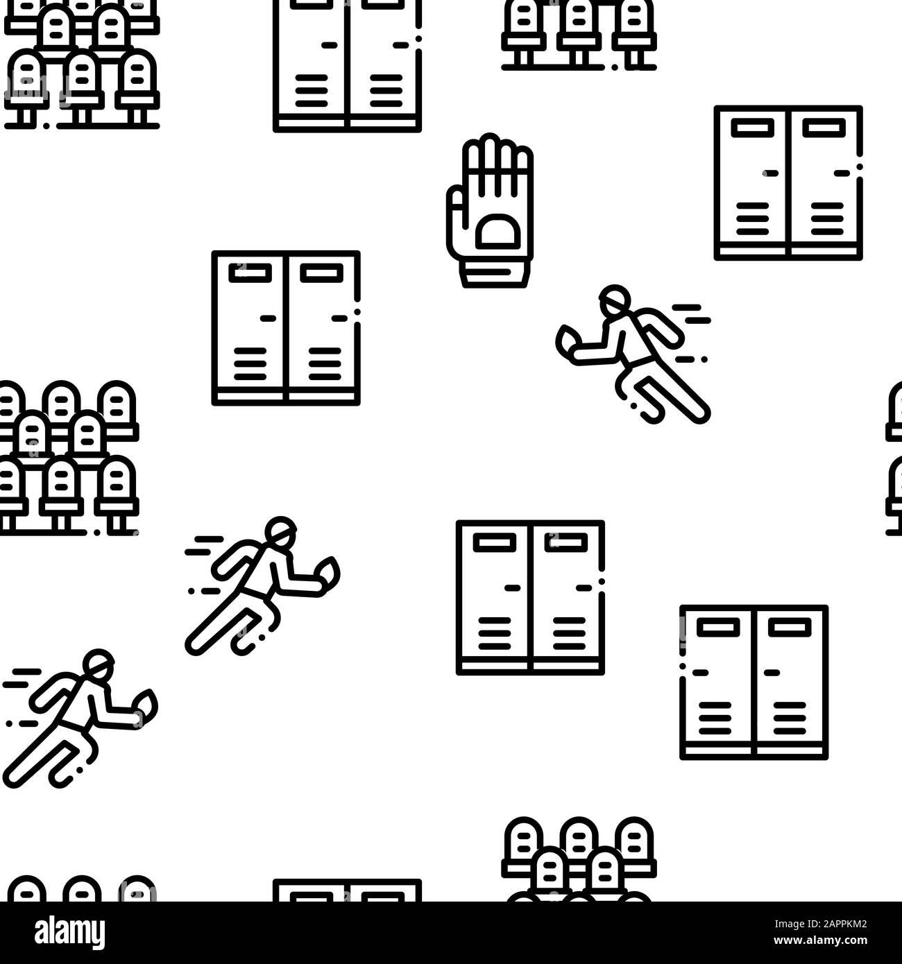 Rugby Sport Game Tool Seamless Pattern Vector Stock Vector Image & Art ...