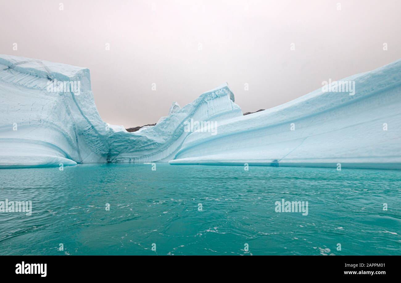 Icebergs in Scoresby Sound, east Greenland Stock Photo - Alamy