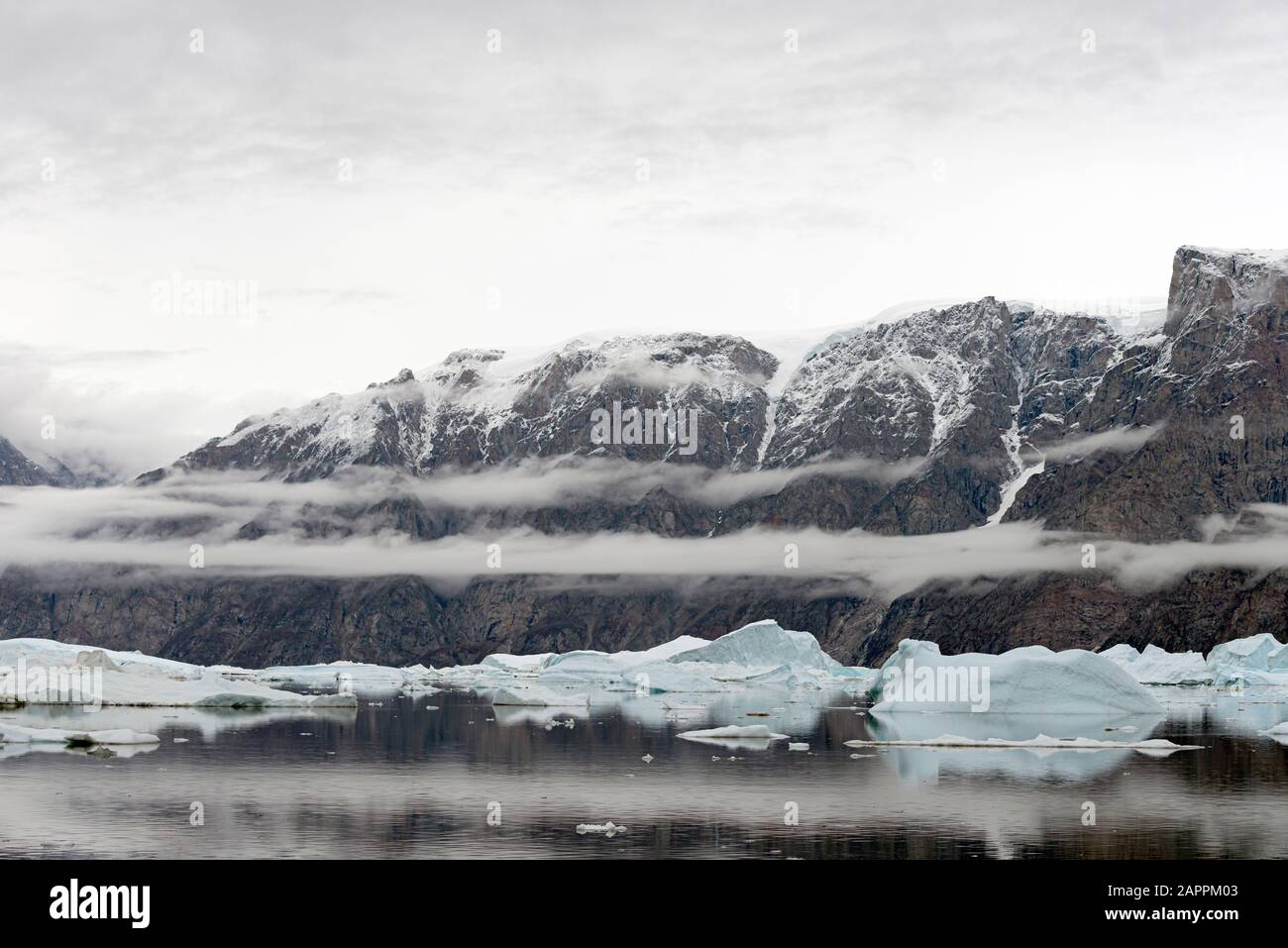 Icebergs in Scoresby Sound, east Greenland Stock Photo - Alamy