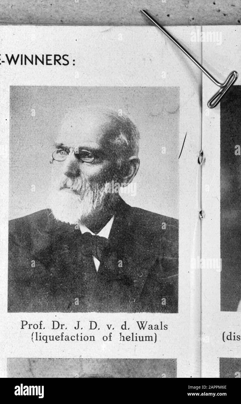 P [Portraits/Persons]/Anefo London series Nobel Prize winners. J.D. van der Walloon, physics ...