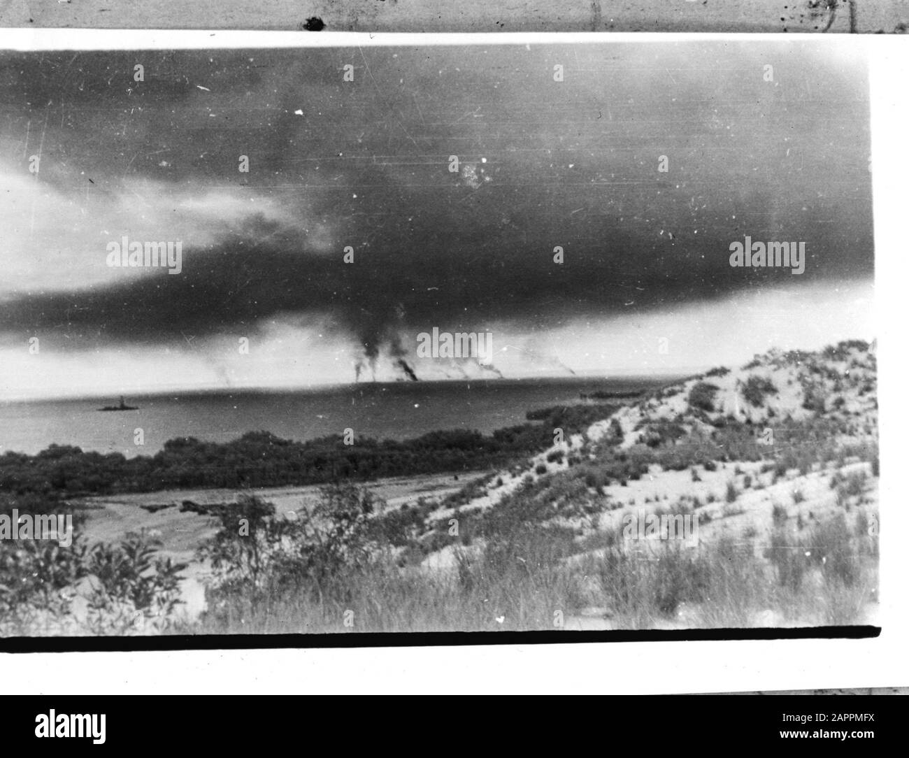 Panorama with sea view. Burn in the distance Annotation: Repronegative ...