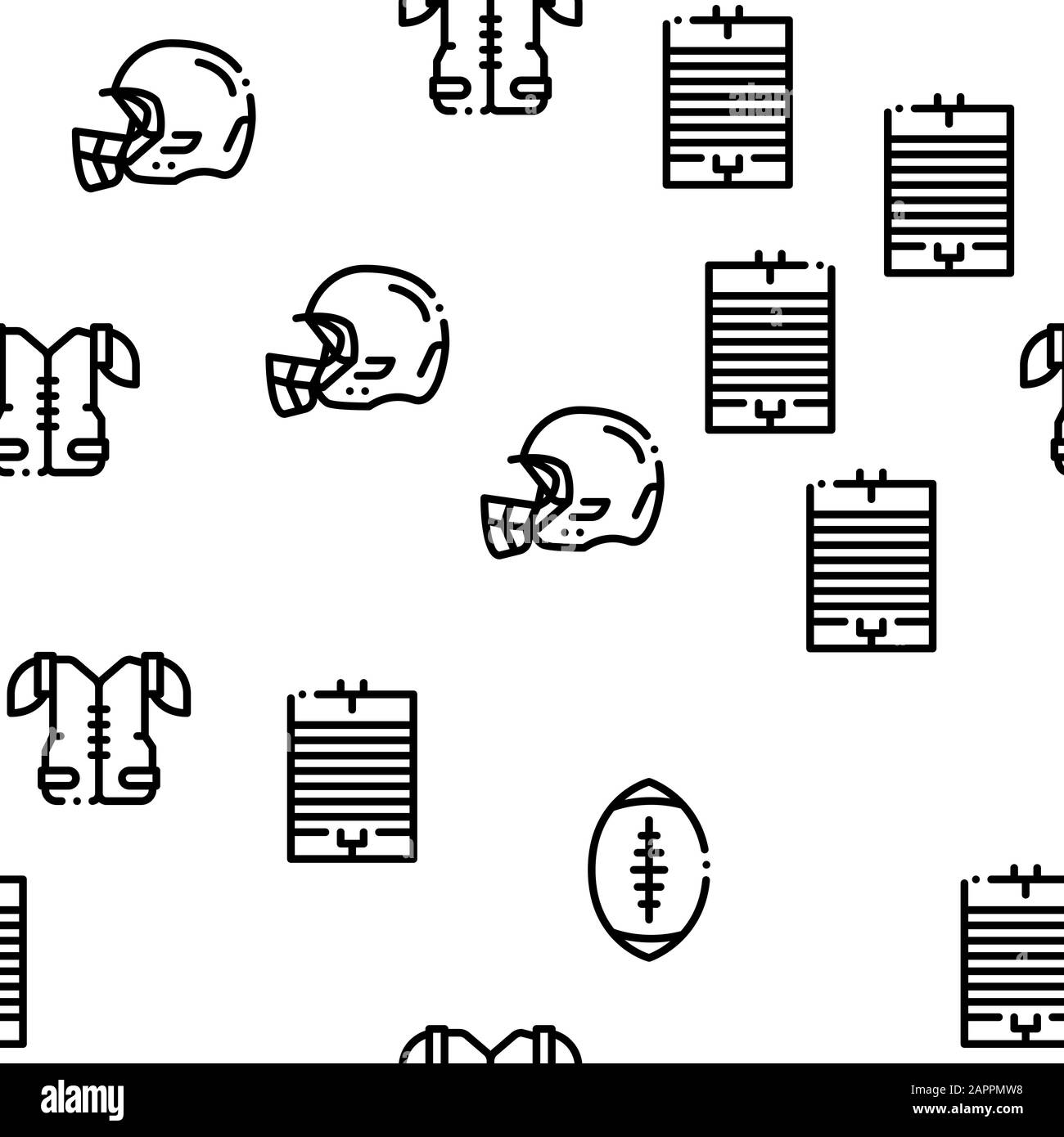 Rugby Sport Game Tool Seamless Pattern Vector Stock Vector Image & Art ...