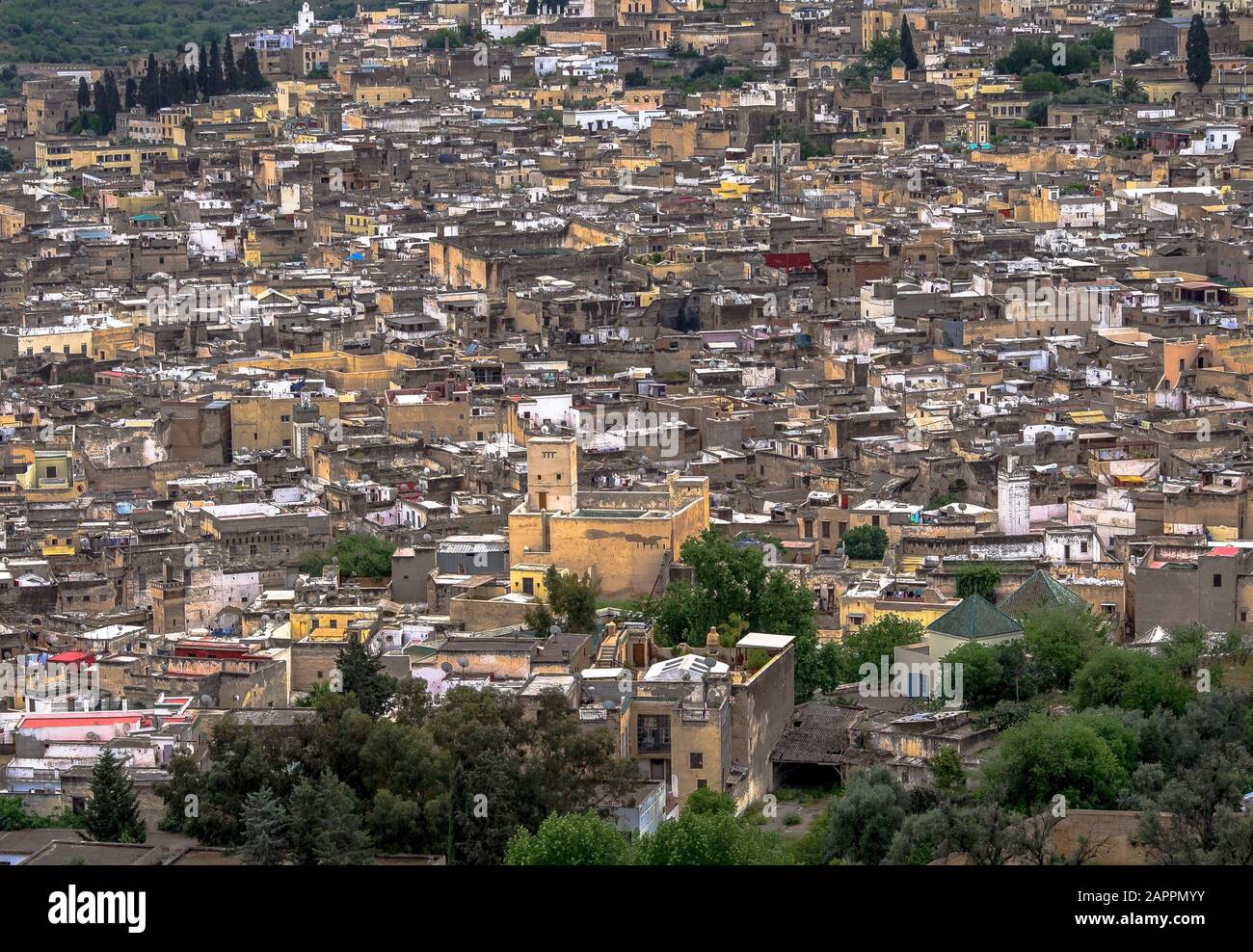 Fez fes city view morocco horizontal africa hi-res stock photography ...