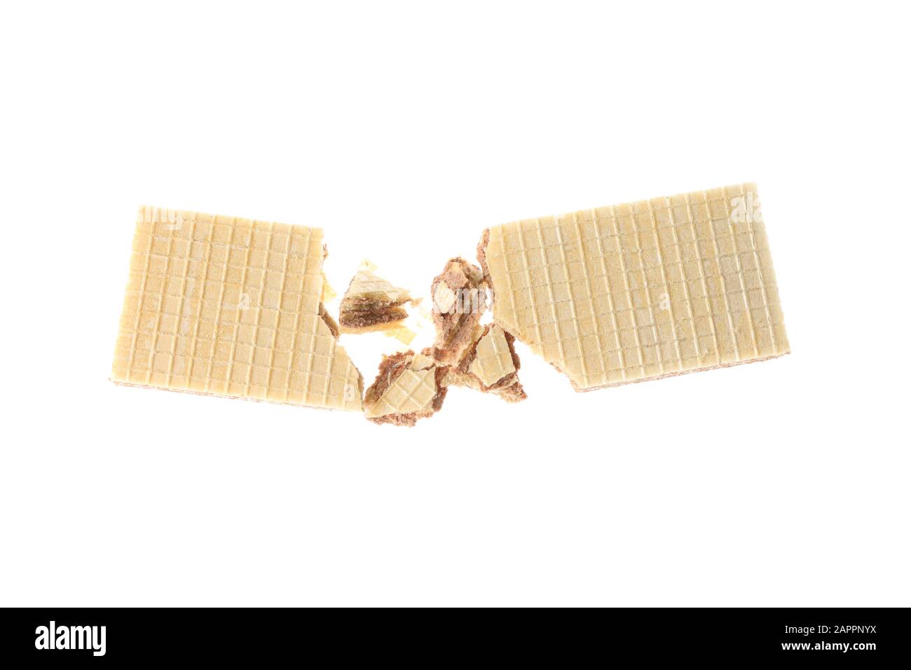Sweet broken wafer isolated on white background Stock Photo - Alamy