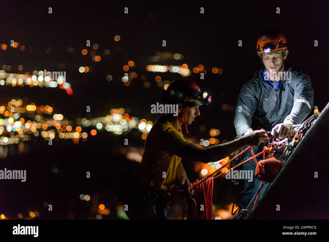 Climbing cliff for sports at night hi-res stock photography and images ...