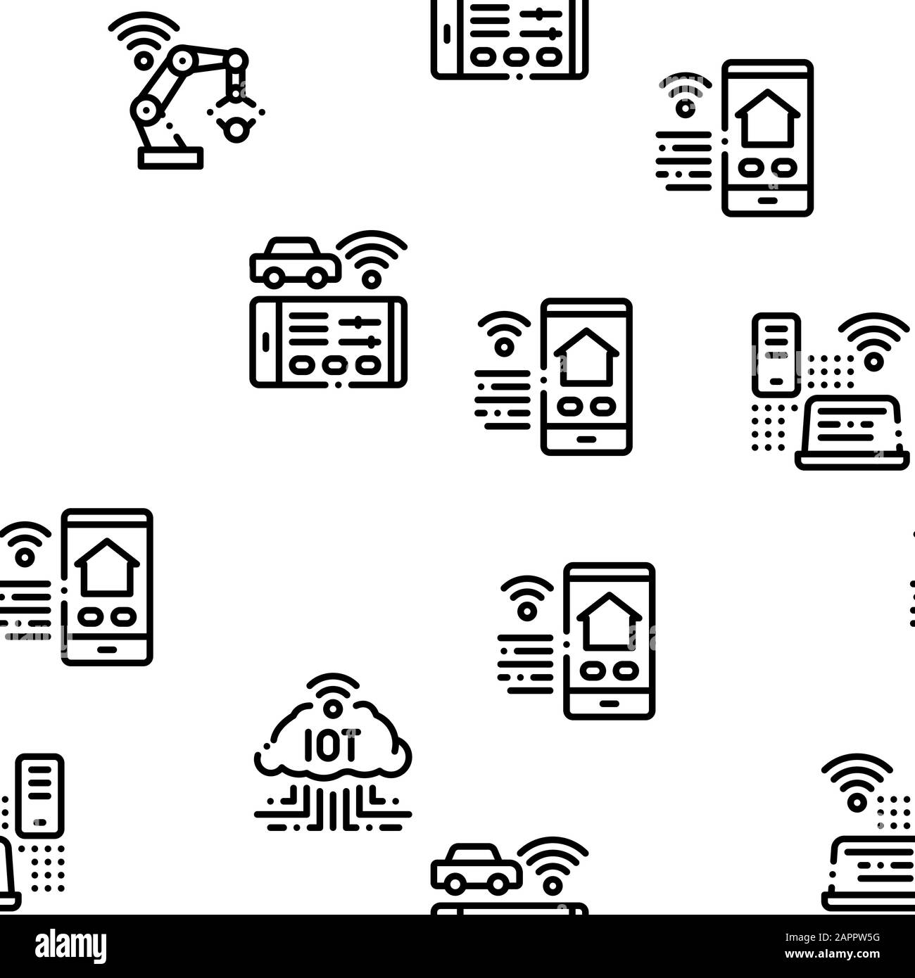 Internet Of Things Seamless Pattern Vector Stock Vector Image & Art - Alamy