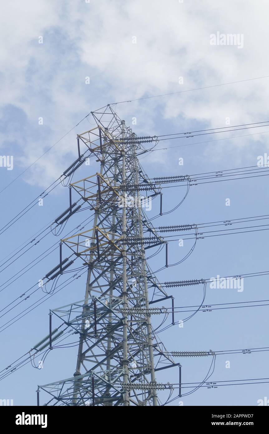 High voltage wire rack Stock Photo - Alamy