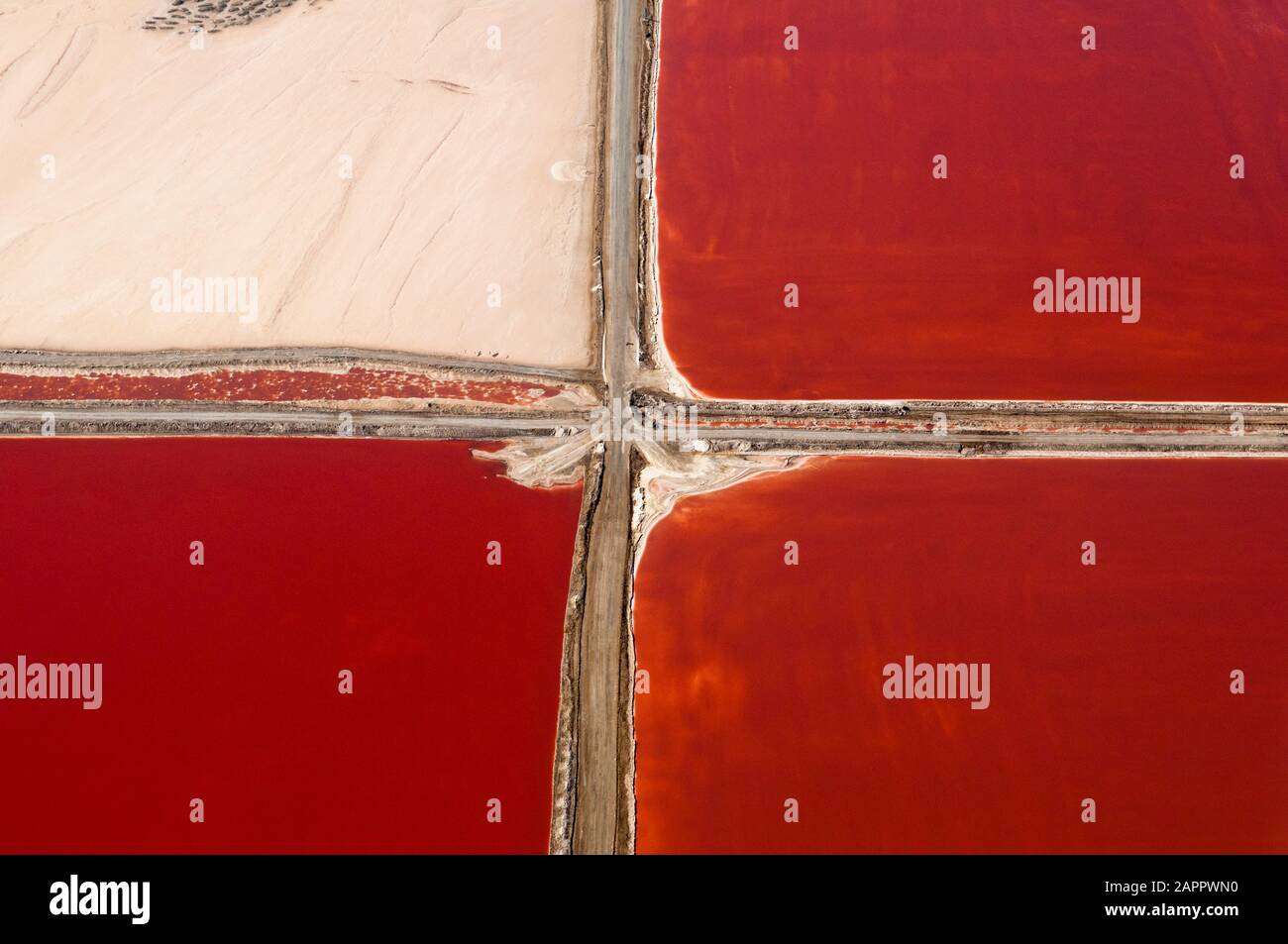 Aerial view of Salt Evaporation Ponds, Walvis Bay, Skeleton Coast ...