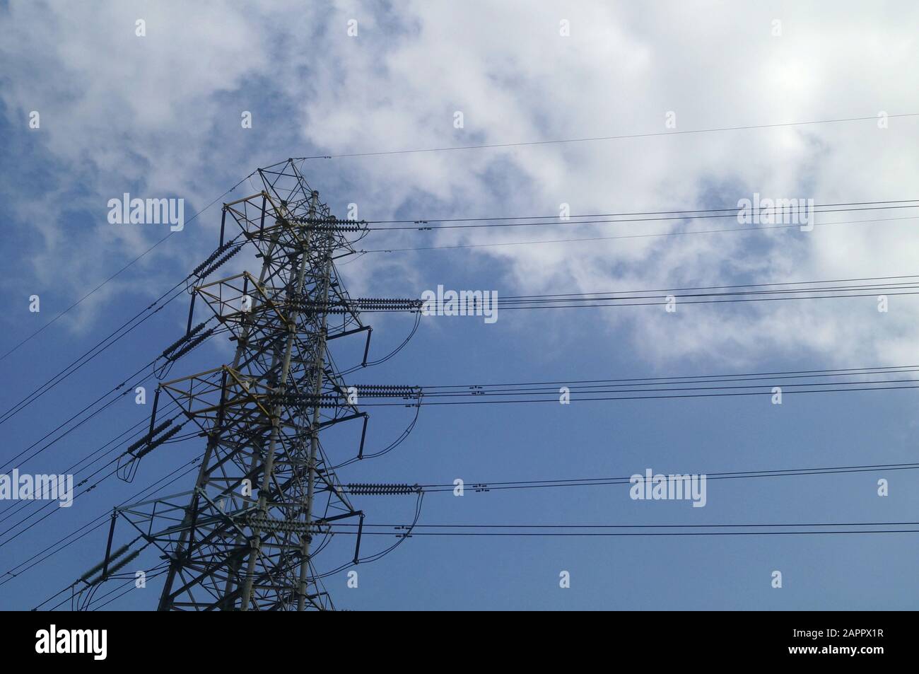 High voltage wire rack Stock Photo - Alamy