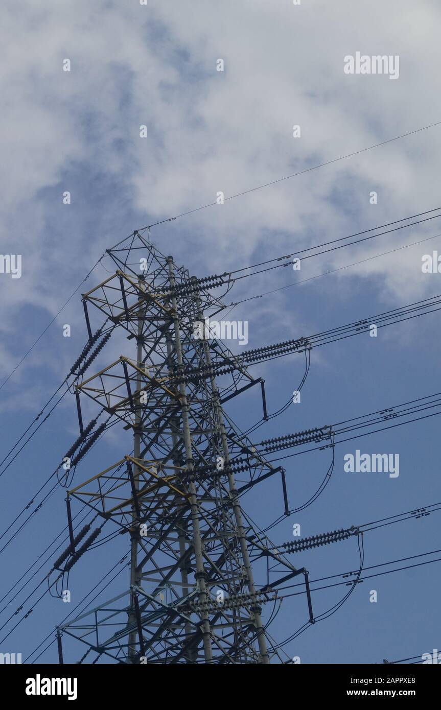 High voltage wire rack Stock Photo - Alamy