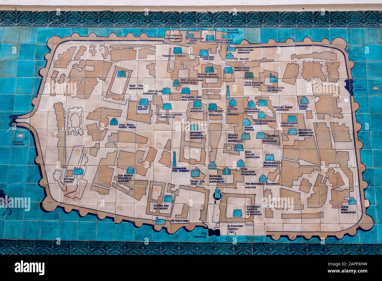 Khiva Map, Khiva, Uzbekistan Stock Photo - Alamy