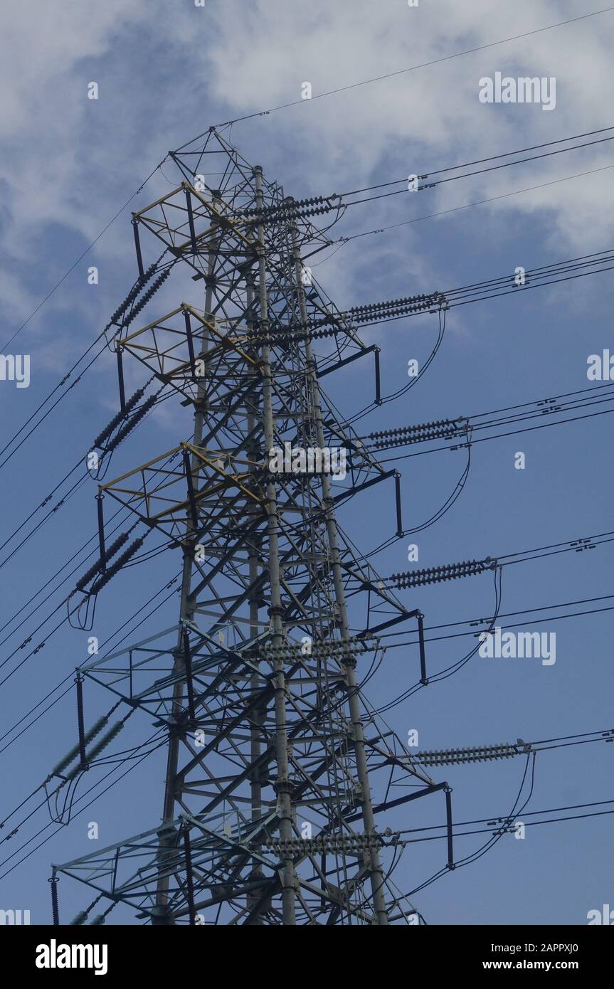 High voltage wire rack Stock Photo - Alamy