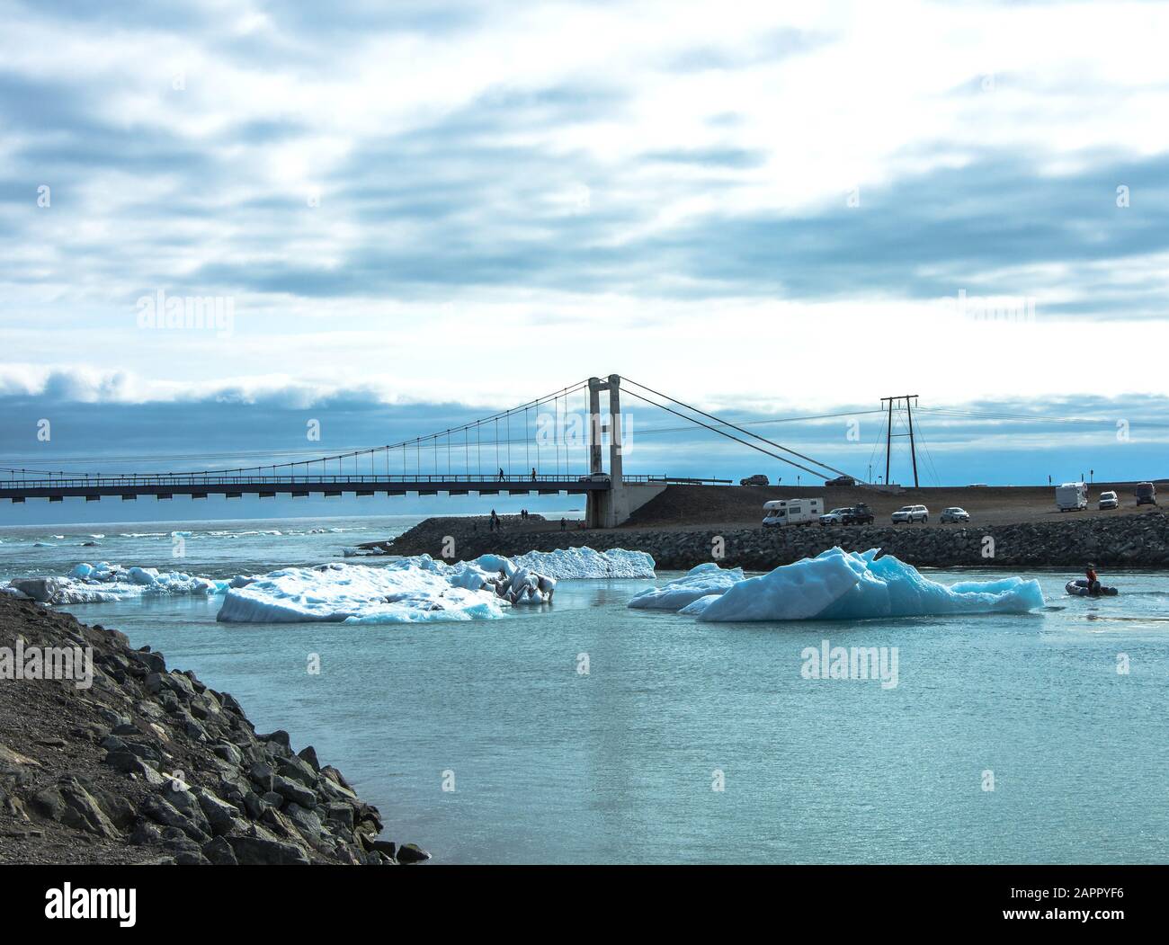 Bridge on glacial lake hi-res stock photography and images - Alamy