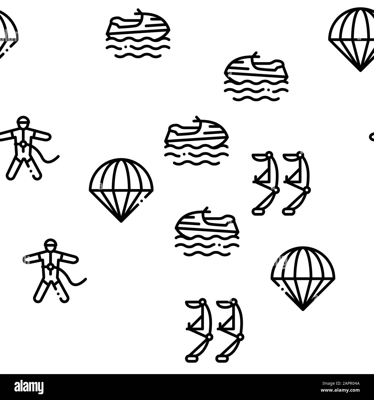 Extreme Sport Activity Seamless Pattern Vector Stock Vector Image & Art ...