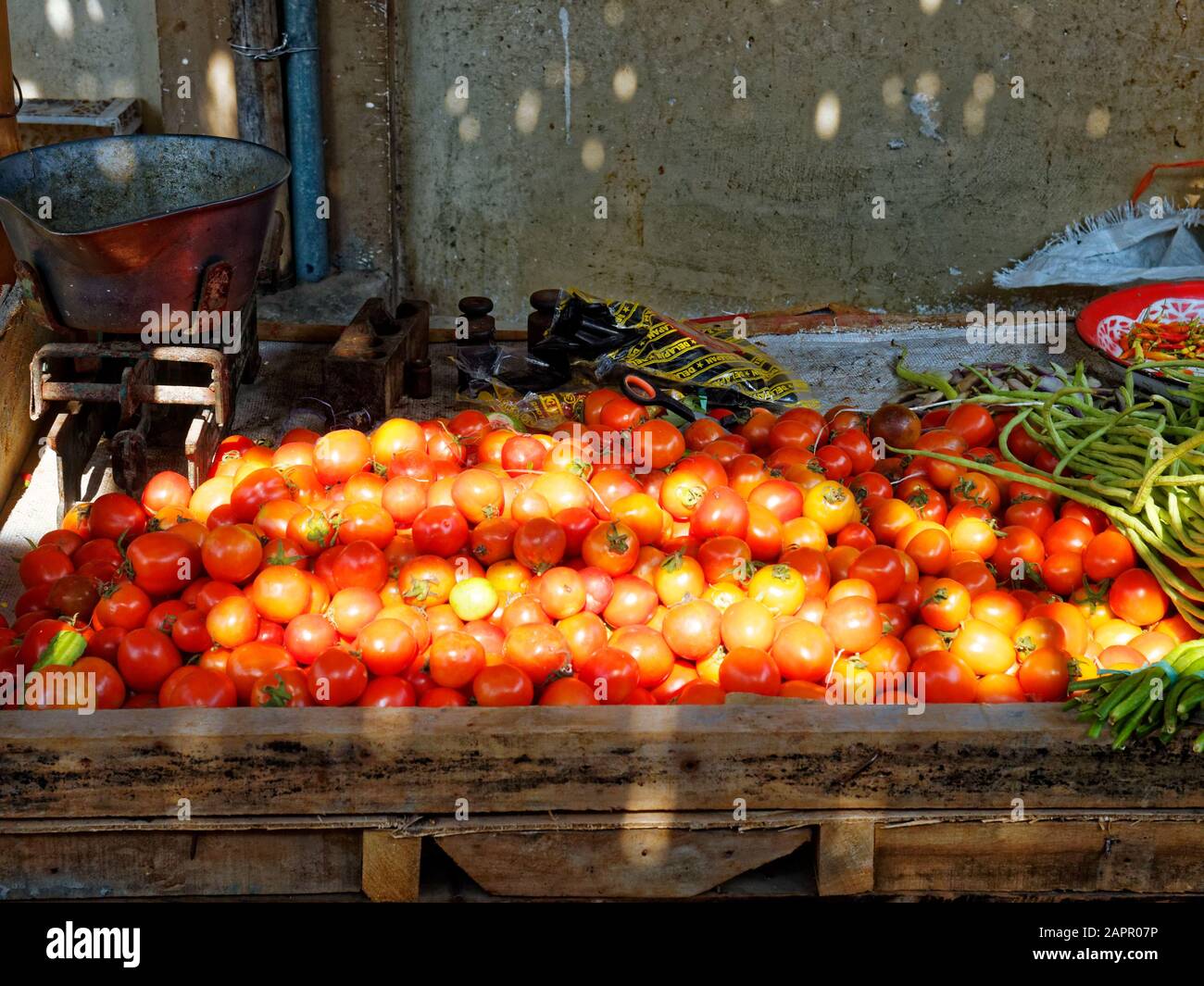 Tomato stall, market, Lombok island, Indonesia, Asia Stock Photo - Alamy