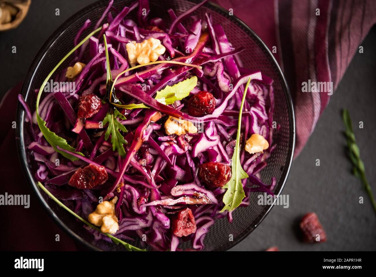 Red cabbage salad with other ingredients Stock Photo - Alamy