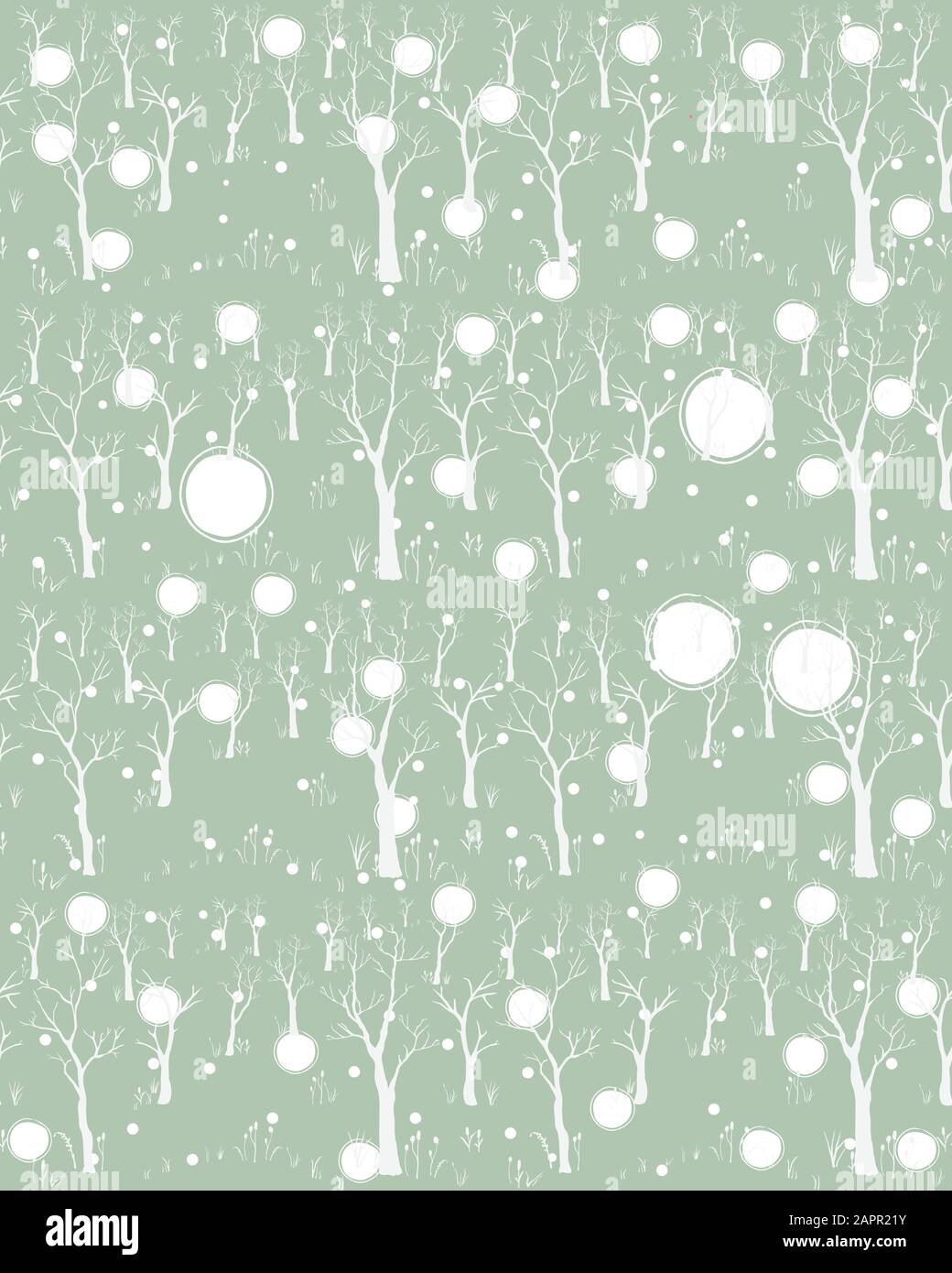 Seamless Pattern of trees on black. Vector Illustration Stock Vector ...