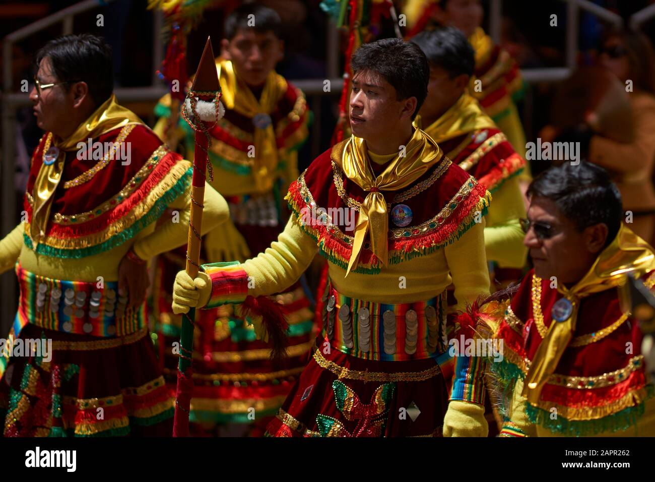 Tobas dancers in colourful costumes performing at the annual Oruro ...