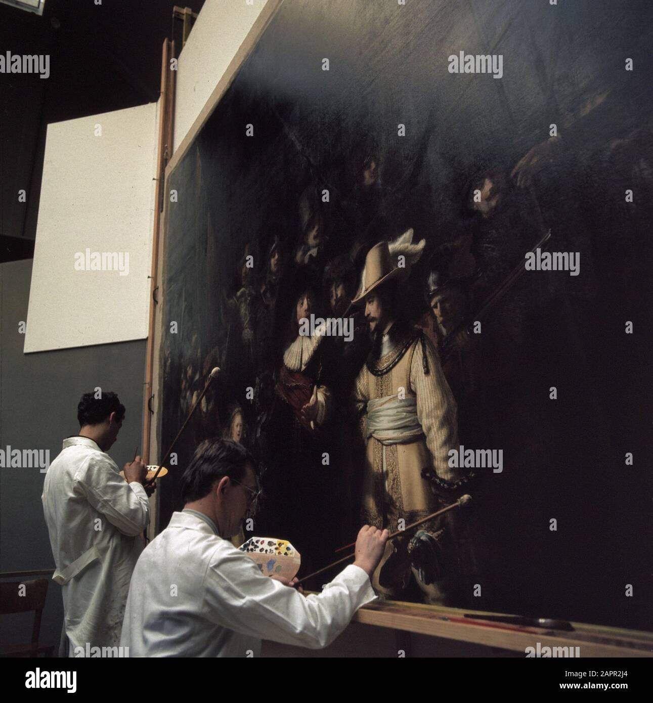 Restoration Night Watch, painting by restaurateur Kuipers; overview of ...