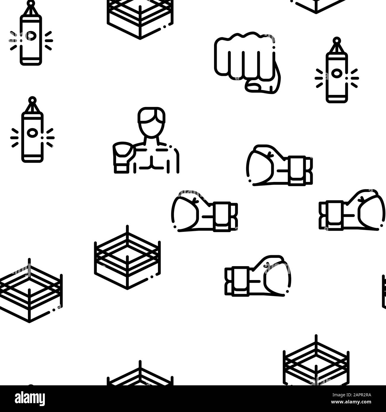 Boxing Sport Tool Seamless Pattern Vector Stock Vector Image & Art - Alamy