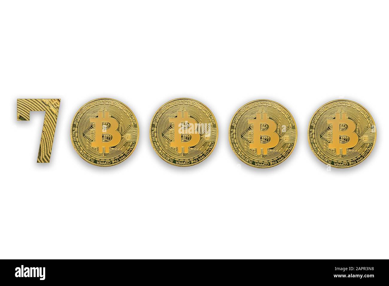 70000 bitcoin exchange rate, isolated. Crypto currency style for design ...