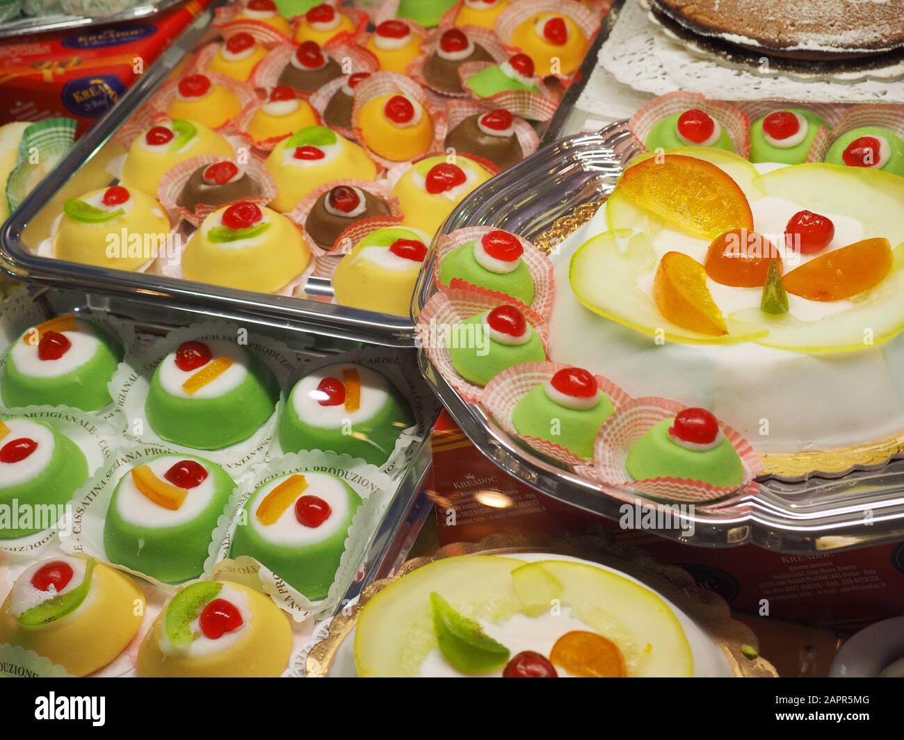Cassata Siciliana, traditional sicilian dessert, Sicily, Italy, Europe ...
