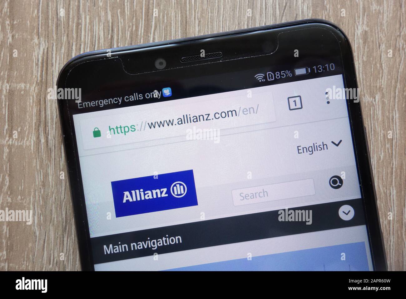 Allianz website displayed on a modern smartphone Stock Photo - Alamy