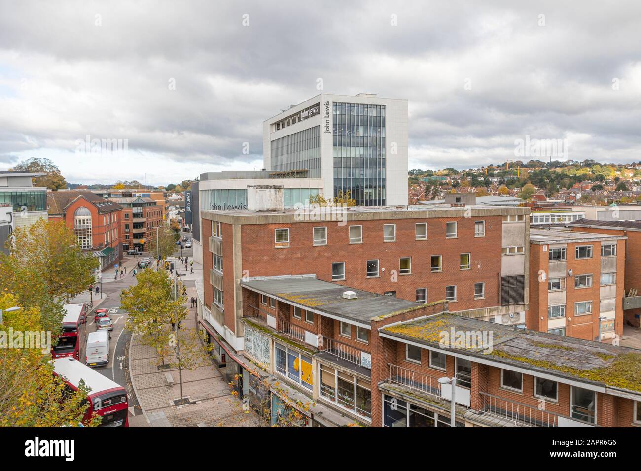A high level view over Exeter city centre Stock Photo - Alamy
