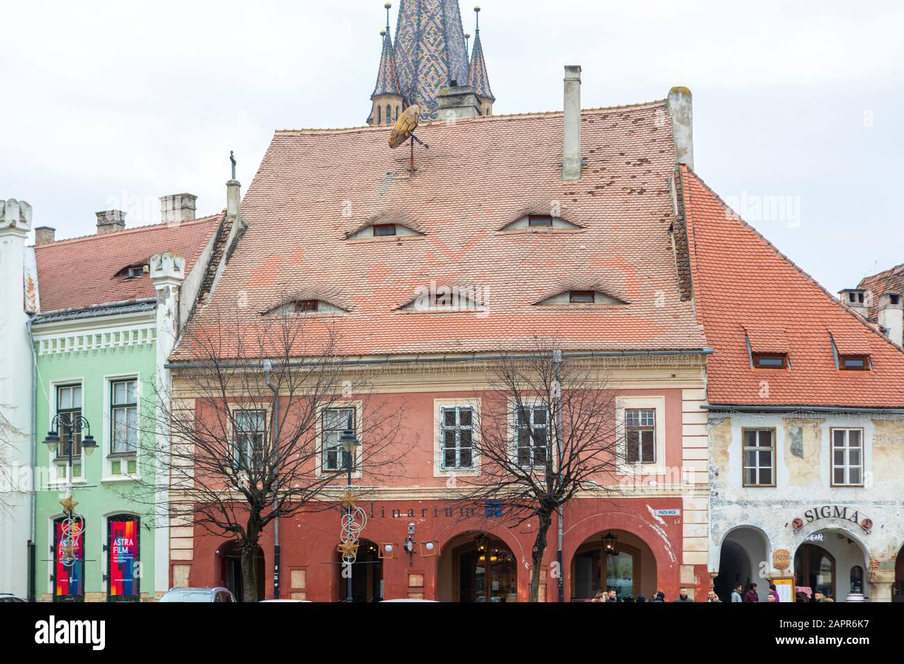 Distinctive roof windows in Sibui, Romania Stock Photo - Alamy