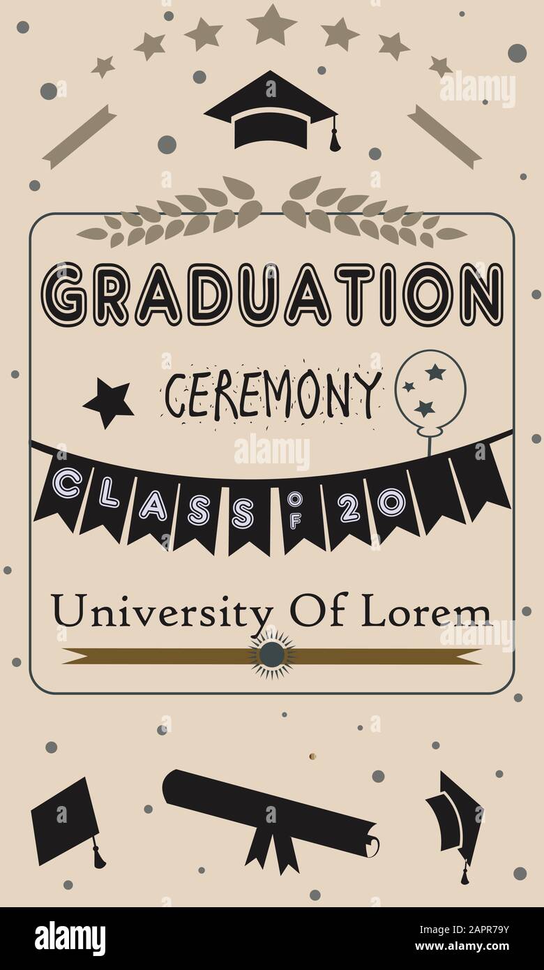 Graduation of Year 2018. Graduation Poster. Vector Illustration Stock ...