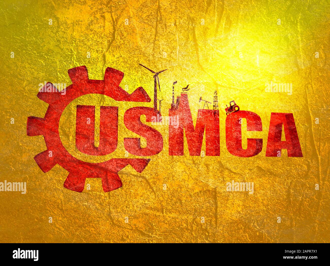 USMCA - United States Mexico Canada Agreement. Decorated USMCA letters ...