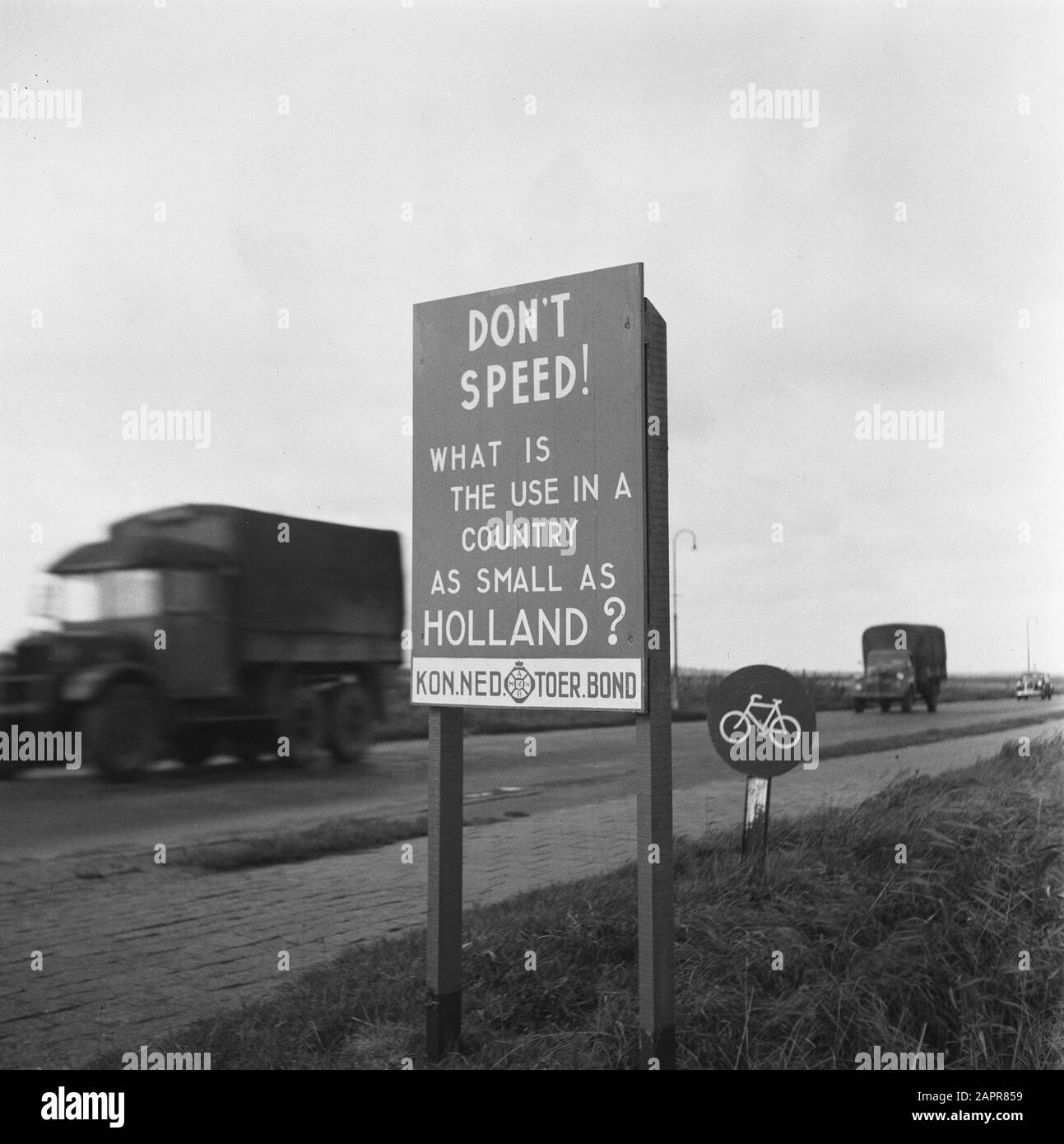 English warning signs placed by the A.N.W.B. Date: 1945 Keywords: World ...