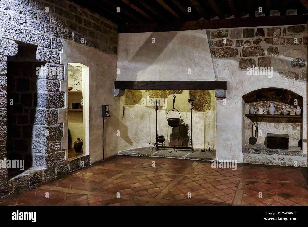 Castle interior fireplace 14th century hi-res stock photography and ...