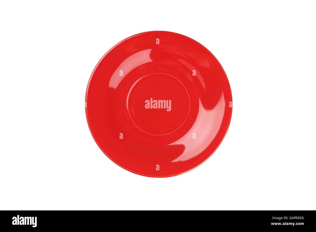Red clean plate isolated on white background. Kitchen, serving Stock ...