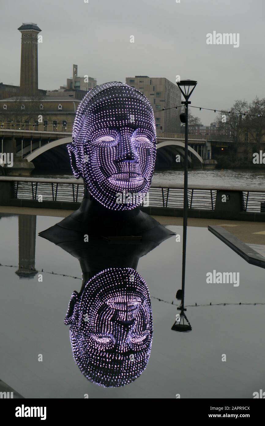 London, UK. 24th Jan, 2019. Light art at Battersea Power Station makes impressive display on ...