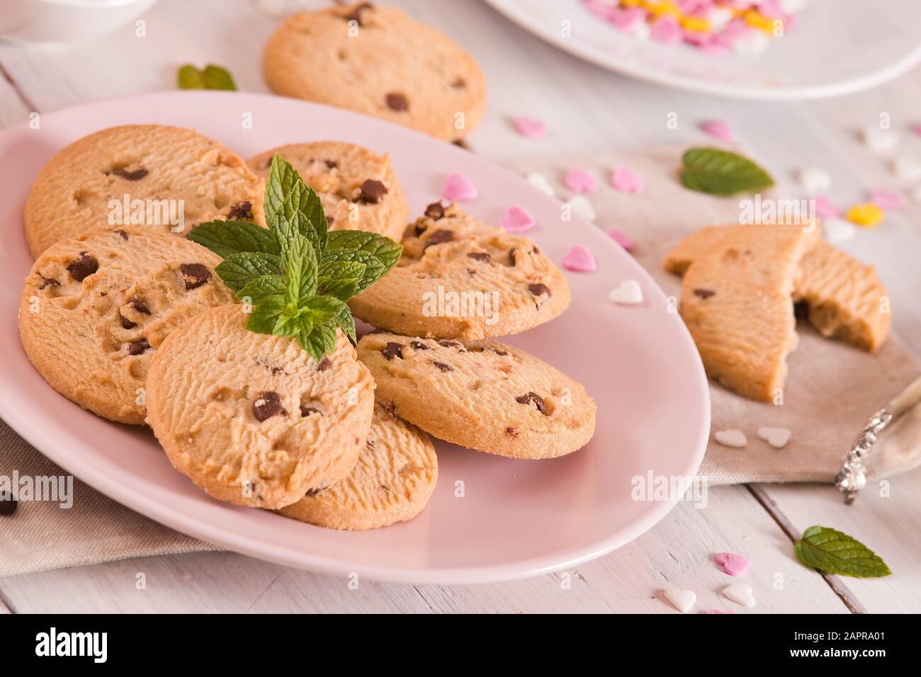 Chocolate chip cookies Stock Photo - Alamy