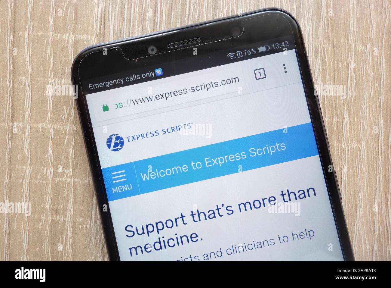 Express Scripts Holding website displayed on a modern smartphone Stock ...