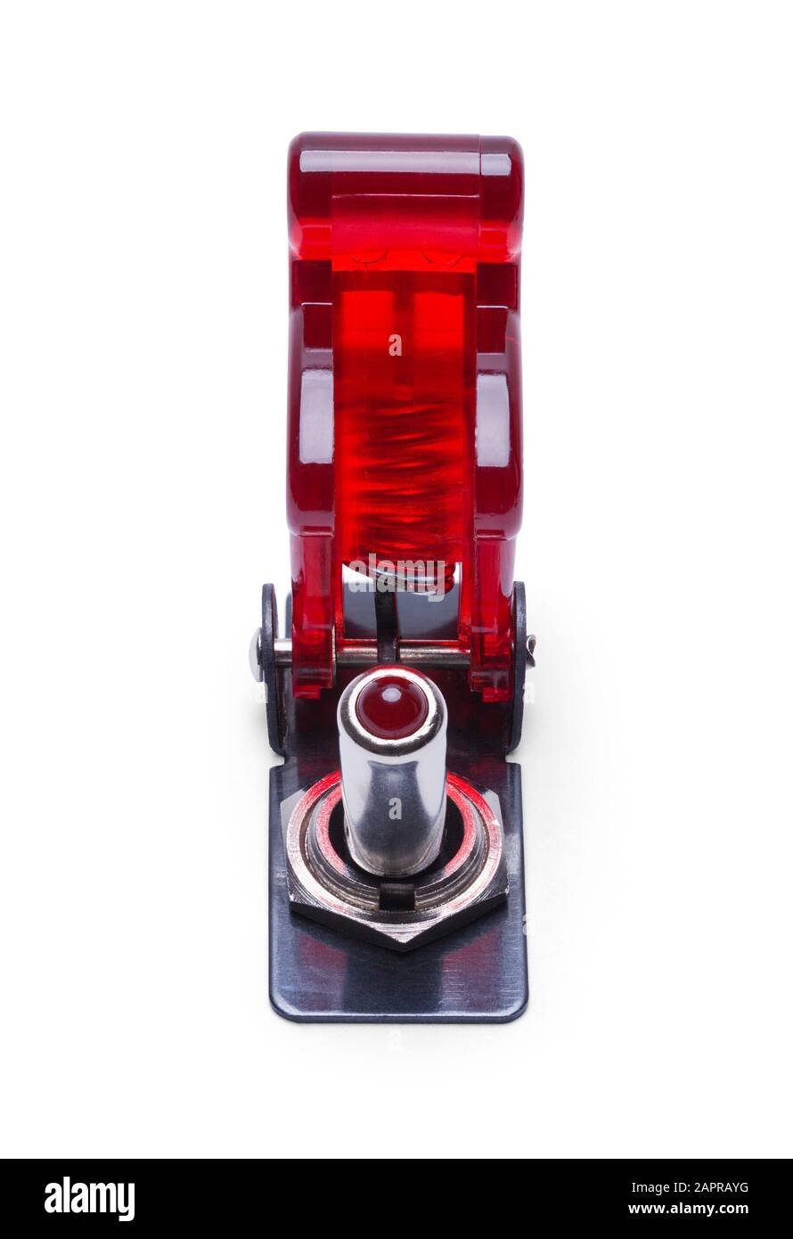 Red Trigger Switch Front View Isolated on White Stock Photo - Alamy