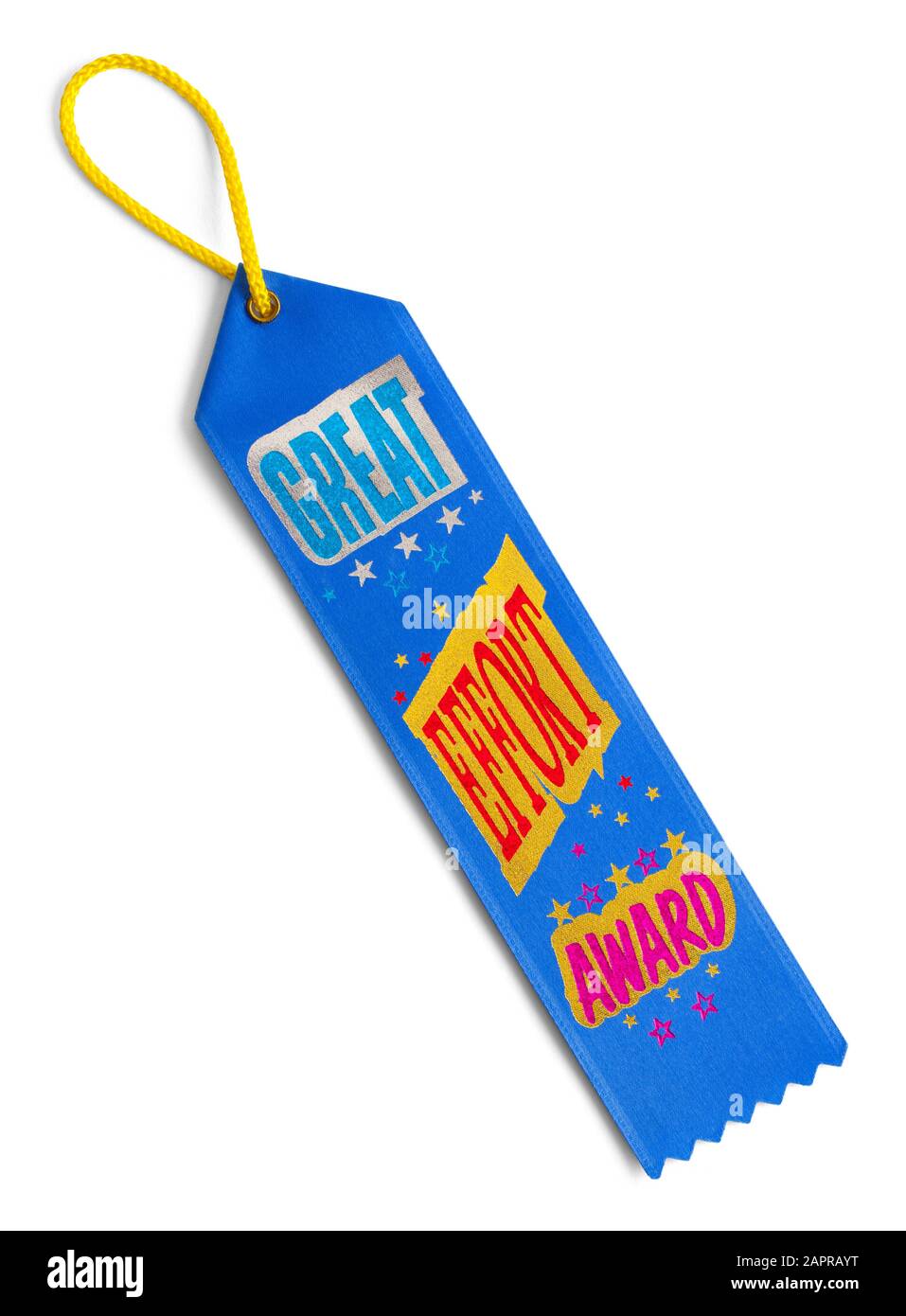 Blue Ribbon for Great Effort Isolated on White Background Stock Photo ...